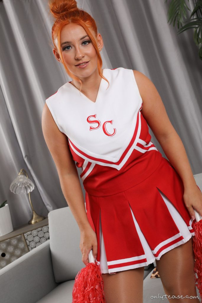 Robyn J in a cheerleader uniform and shiny pantyhose | Babes And Cuties